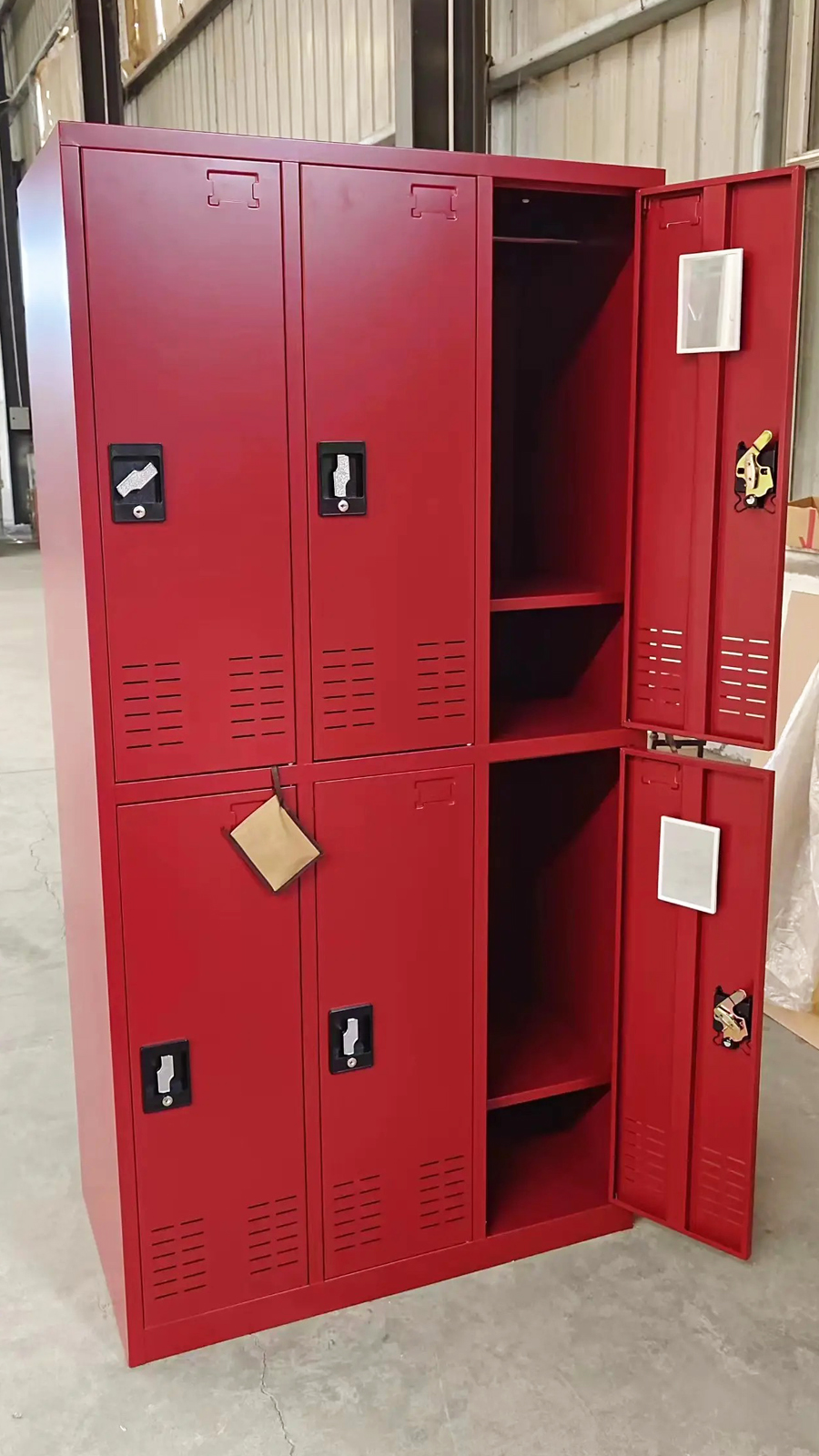 Customized red thick steel plate 6 door locker factory price direct ...